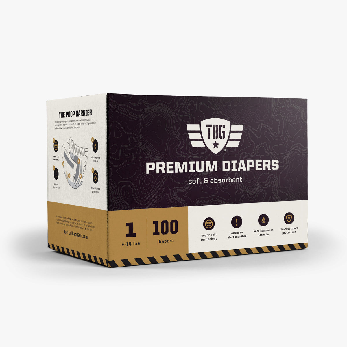 Premium Diapers 100 ct - Super Soft, Leak Protection & Wetness Alert ...